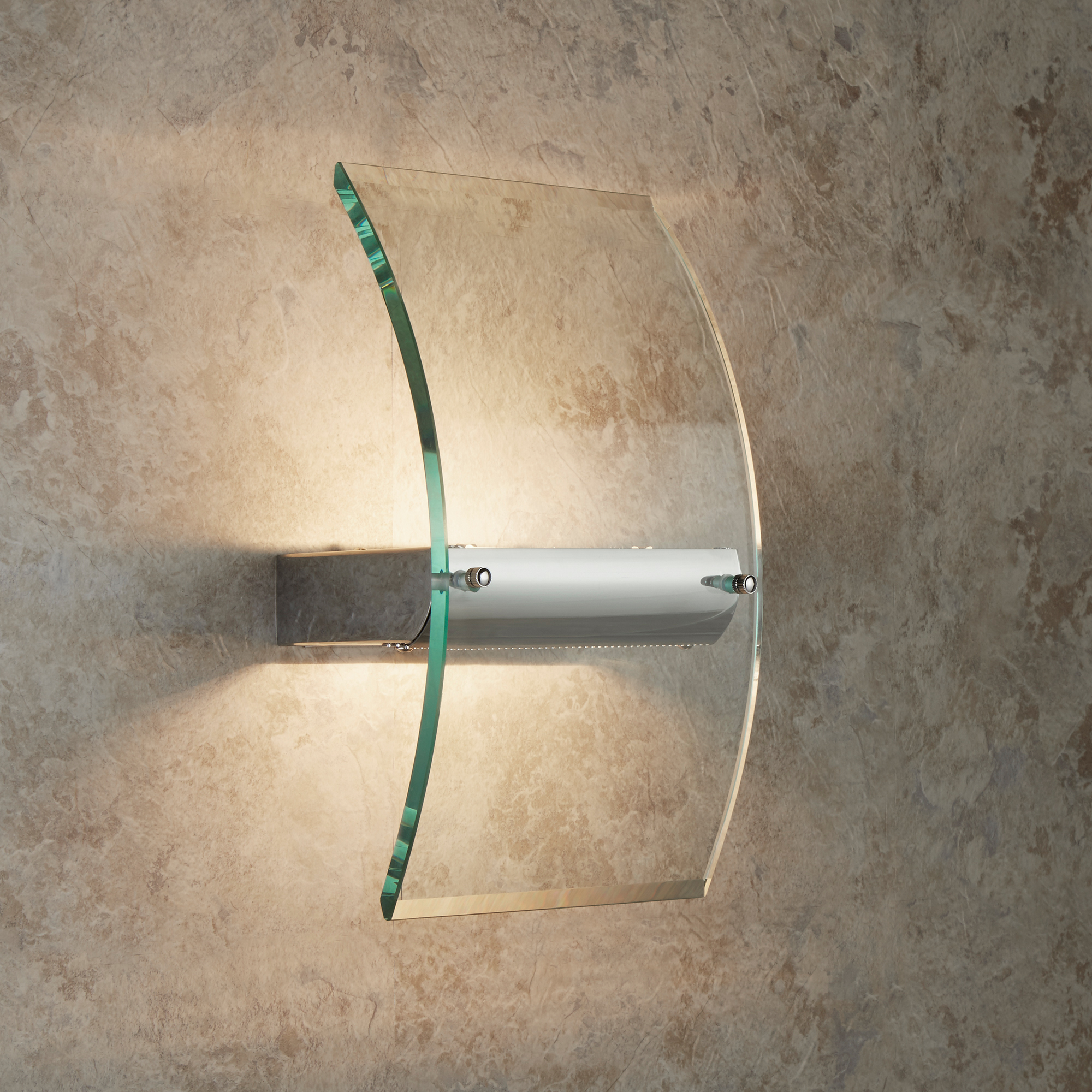 Searchlight 4115-LED LED WALL BRACKET, BEVELLED CURVED GLASS, CHROME